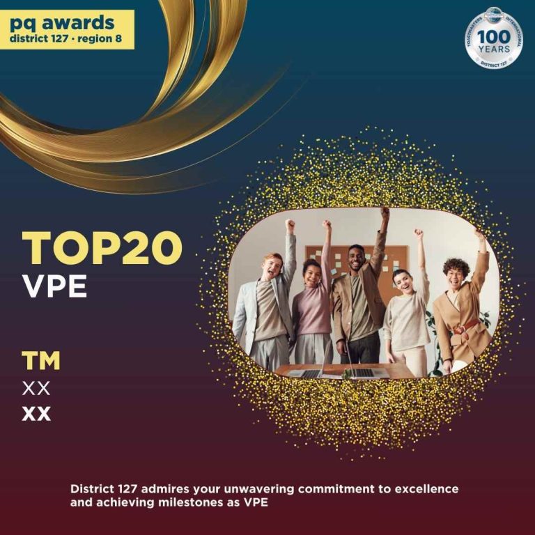 Member Awards - Toastmasters 127